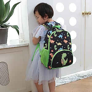 BTOOP Toddler Backpack Boys Girls Cute Kids School Backpack Preschool Kindergarten Bookbags Nursery Daycare Toddler Bags(Black Green)