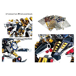 Microworld 3D Metal Puzzle, Mechanical Flying Tiger Metal Model Kits, DIY Brain Teaser Challenge 3D Puzzles for Adults, Art Craft Home Decor Gift for Teens