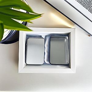 OVELCH 4pcs Rectangular Tin Box with Lid - 6-Pack Empty Tin Can Storage Container for Treats, Gifts, Favors and Crafts Black 3.94x2.56x1.3 Inches