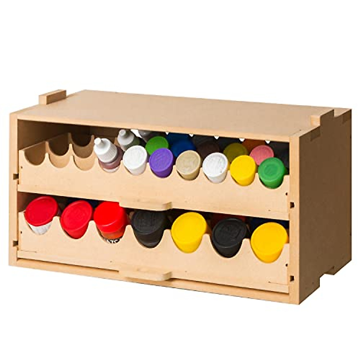 Bucasso Wooden Model Paint Rack Organizer, Paint Storage with MDF Material, Craft Supplies Storage, Suitable for Tamiya/Mr.Hobby Paints and Model Tools, GK8