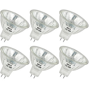 YEGRUEB MR16 Halogen Bulb, 12V 50W, GU5.3 Bi-Pin Base, 2800K, Warm White Dimmable, for Desk Lamp, Track Light, Desk Lamp(Pack of 6)