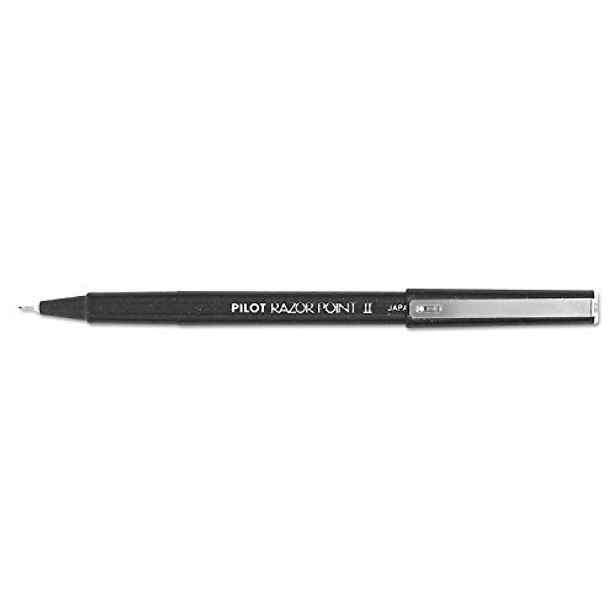 PILOT Razor Point II Fine Line Marker Stick Pens, Point (0.2mm) Black Ink, 12-Pack (11009)