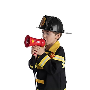 Dress Up America Firefighter Megaphone For Kids - Red Fireman Megaphone Bullhorn With Siren Sound