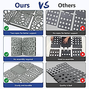 BoxLegend Shirt Folding Board V2-plus T Shirt Folder Durable Plastic Easy and Fast Folding Board for Adult and Kids Grey