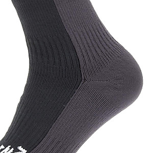 SEALSKINZ Unisex Waterproof Cold Weather Mid Length Sock, Black/Grey, Small