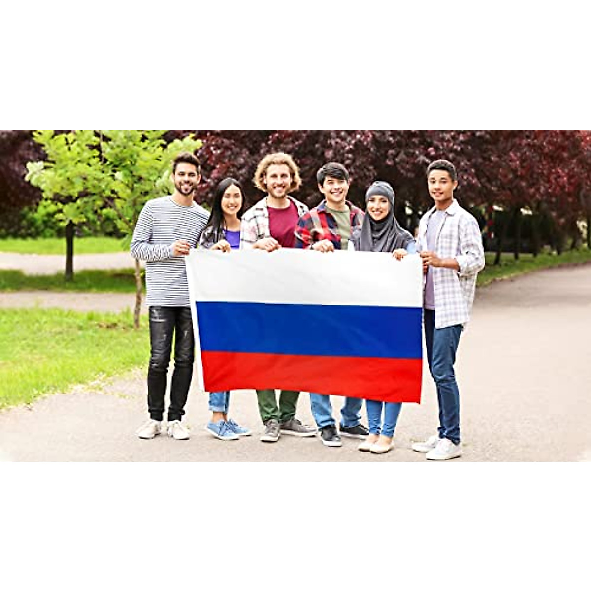 DANF Russia Flag 3x5 Ft Thick Polyester, Fade Resistant, Brass Grommets, Canvas Header, Double Sided Russian National Flags 3x5 Feet