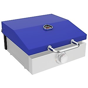 Hard Cover Hood with Temperature Gauge for Blackstone 17 inch Table Top Griddle, 5010 Hinged Lid for 17" Blackstone 1650, 1832, 1971, 2142 Portable Grill, Blue