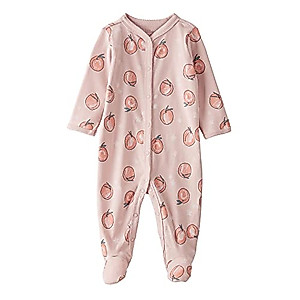 little planet by carter's unisex-baby Sleep and Play made with Organic Cotton, Peaches, 3 Months