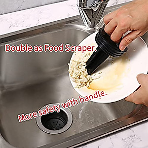 Kitchen Sink Stopper for Garbage Disposal Black Plastic 3 1/8 Inch Sink Stopper Strainer with Food Scraper Sink Drain Plug for Kitchen Garbage Disposal