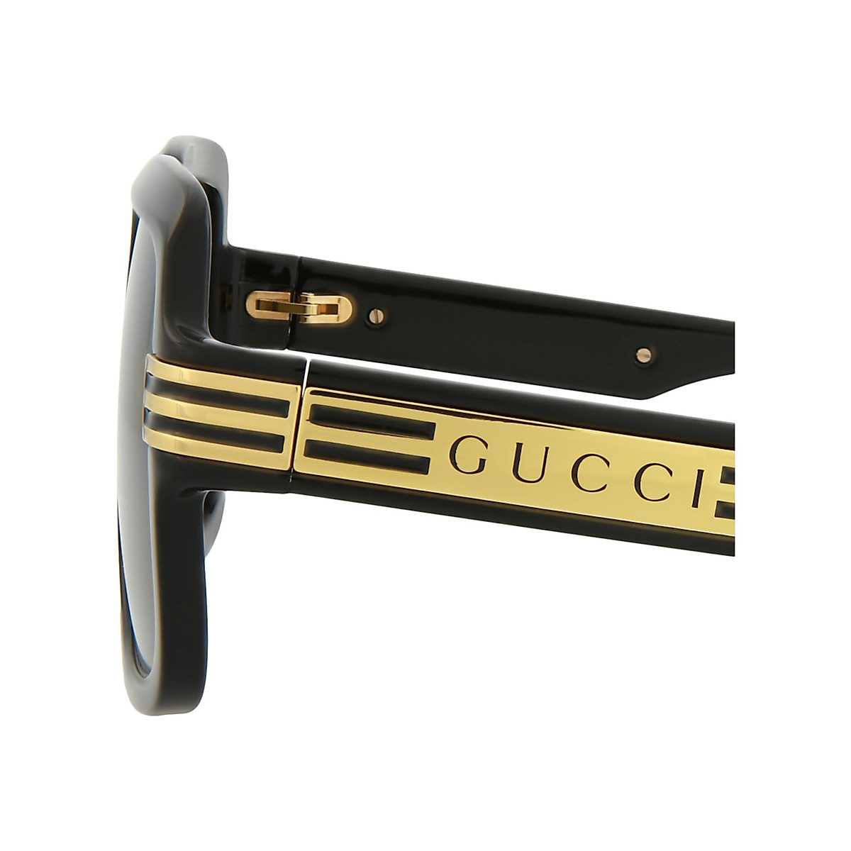 Gucci Square/Rectangle Sunglasses Black Black Grey Luxury Eyewear Made In Italy Injection Frame Designer Fashion for Everyday Luxury
