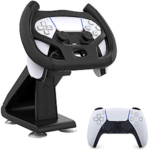 PS5 Gaming Racing Wheel, Meagadream Steering Wheel with4 Table Suction Cup for Sony PlayStation 5 Dualsense Controller (Controller Not Included)