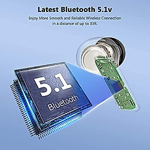 MAPAN True Wireless Earbuds Sports Heavy Bass Bluetooth Earphones, Noise Cancelling 32 Hrs TWS Headphones, Waterproof Hi-Fi Stereo in-Ear Earbud Sport Earbuds with Microphone for iPhones and Android