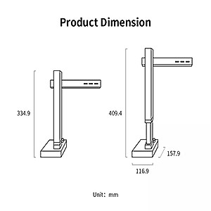 ZSEDP Portable Document & Book Scanner, Remote Learning for School Education, 13MP, OCR Function for Window