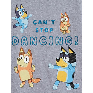 Bluey Family Bingo Bandit Mom Little Girls Graphic T-Shirt Gray 5-6