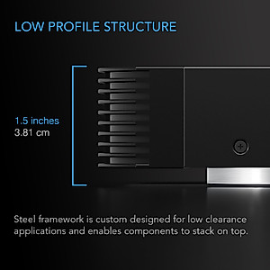 AC Infinity AIRCOM T10, Quiet Cooling Blower Fan System 17" Front-Exhaust, for Receivers, Amps, DVR, AV Cabinet Components, Compatible with Digital Video Recorder