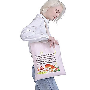 CMNIM Mushroom Tote Bag Canvas Aesthetic Mushroom Canvas Tote Bag for Women Reusable Grocery Bag School Book bag Tote (Mushroom Tote Bag)