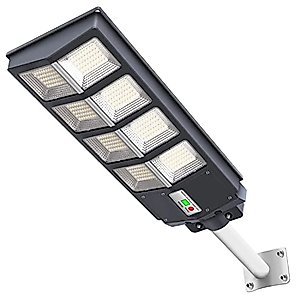 CONHOO 500W Solar Street Light Outdoor,360 LED Dusk to Dawn Outdoor Lighting,IP65 Waterproof LED Street Light Solar Powered, Patented MPPT Fast Charging, Keep Lighting Even 3-5 Rainy Days