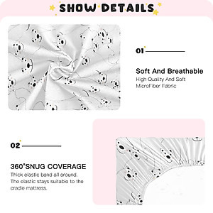 Cute Polar Bear Cartoon Seamless Pattern Baby Crib Sheets Soft Toddler Bed Sheets Breathable Mattress Cover Toddler Sheets for Nursery Stroller Crib Mattress Infant Unisex, 52 * 28 * 9in