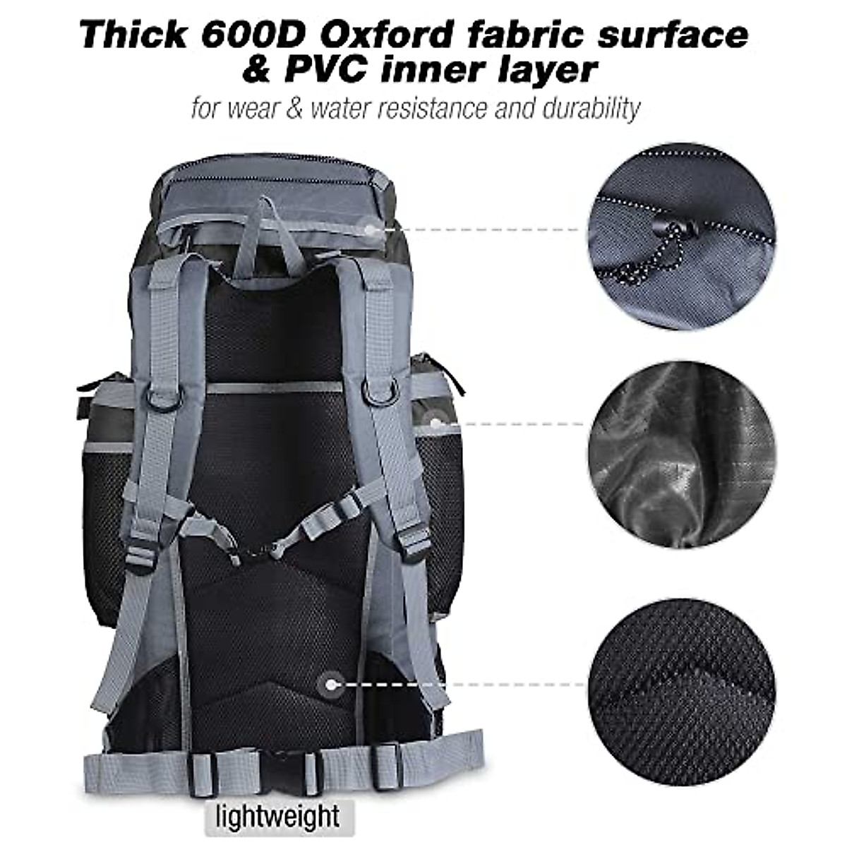 AW Outdoor 70L Sports Hiking Camping Backpack Travel Mountaineering Shoulder Bag Rucksack Large Black