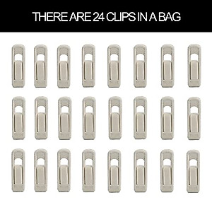 Velvet Hanger Clips for Velvet Hangers - 24 PCS Beige Non-Slip Velvet Clip for Pants Suit Skirt Hanger, Strong Velvet Clips Fit for Ivory Velvet Hangers (Beige)