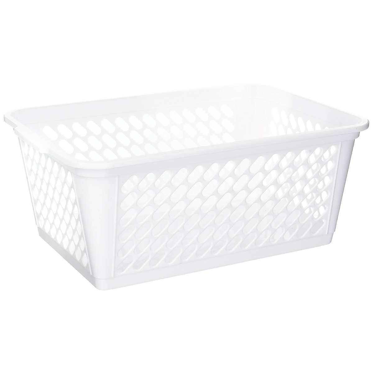School Smart Large Storage Basket, 17-3/4 X 11-3/4 X 7 in, White