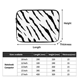 Tiger Zebra Stripe 13 inch Portable Laptop Sleeve Compatible with MacBook Air Notebook Computer Case for Men Women College School Students