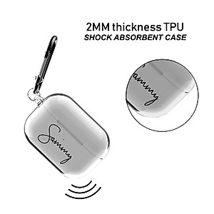 MARBLEFY Personalized AirPod 3 Case with Keychain Running Strap, Customized with Name on Clear AirPods 3rd Generation Case Cover Set, Great Cute Gift for women and girls