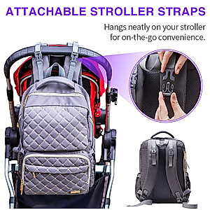 Bamomby Diaper Bag Backpack, Multi-Function Travel Backpack Bags,Registry Baby Shower Gifts (Gray)