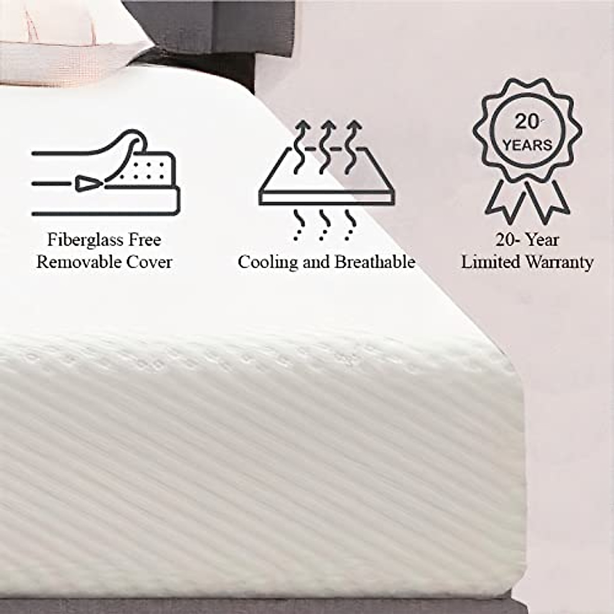 Irvine Home Collection Full Size 6-Inch, Cooling Gel Memory Foam Mattress, Medium Firm, Cool Sleep and Pressure Relief, CertiPUR-US Certified, Great for Kids, Bunk Beds, Trundles, Campers, Daybeds
