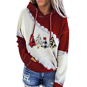 PILIUISI Christmas Hoodies for Women Snowman Graphic Sweatshirt Merry Christmas Long Sleeve Crew Neck Xmas Tops Blouses (P5,XL)