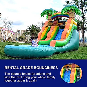 HeroKiddo 13’ Summer Breeze Commercial Grade Water Slide with Pool for Kids and Adults (with Blower), Wet Dry Use, Outdoor Indoor, Birthday Party, Rental Quality