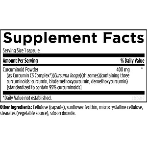 Designs for Health C3 Curcumin Complex - Highly Bioavailable Curcuminoid Turmeric Supplement, 400mg with 3 Bioactive Curcuminoids - Non-GMO, Gluten-Free + Vegetarian (60 Capsules)