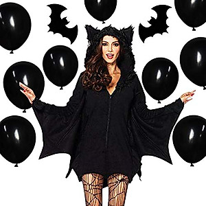 100 Pack Matte Black Balloons (12 Inch) Thick Latex Party Balloons Shiny Black Balloons Black Helium Balloons Birthday Party Wedding Halloween Balloon Graduation Party Supplies DIY Party Decoration