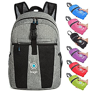 bago Lightweight Small Hiking Backpack for Women and Men - 25L Travel Day Pack - Foldable Hiking Daypack Ultralight for Camping Outdoor Sports - Day Bag Packable Backpack for Travel (SnowGray)