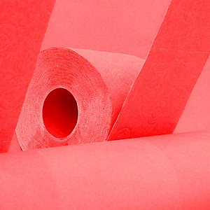 Renova Luxury Scented Colored Toilet Paper 6 Jumbo Rolls 3-Ply-180 Sheets Red, 1 Count (Pack of 1) (renmaxirtp6)