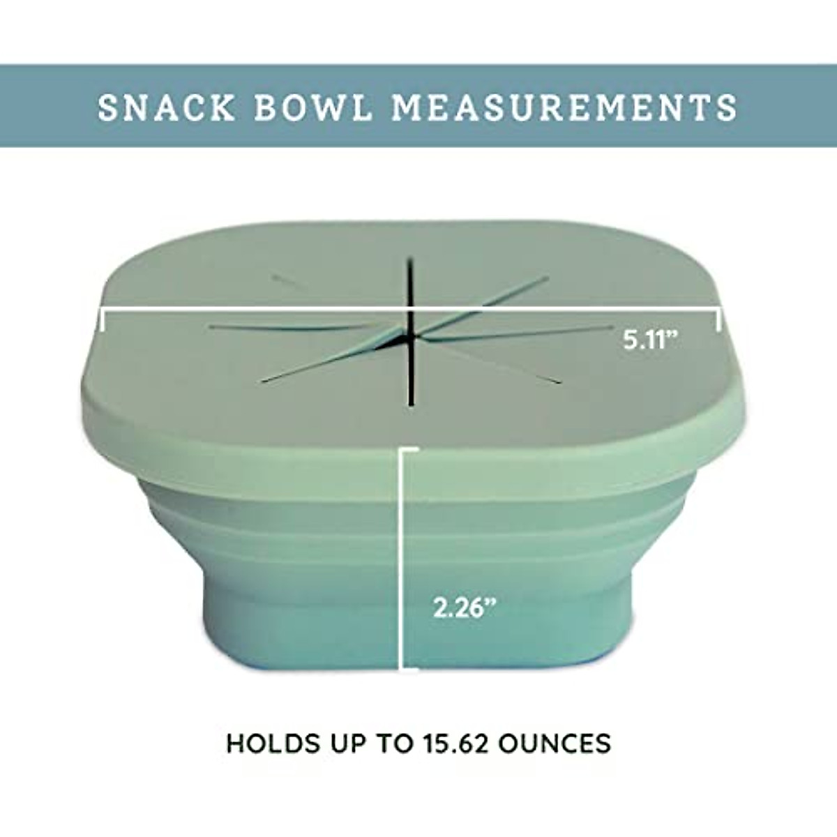 Austin Baby Co Silicone Collapsible Snack Bowl – Reusable Snack Container with Two Specialized Lids – BPA free, Dishwasher Safe and Leakproof for Toddlers & Babies