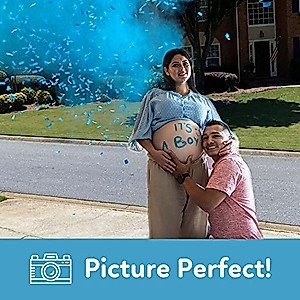 6 Pack Gender Reveal Confetti Powder Cannon,12 Inch Confetti cannon Set of 6 Mixed (3 Blue 3 Pink) Gender Reveal Party Supplies Gender Reveal Ideal for Pregnancy Announcement