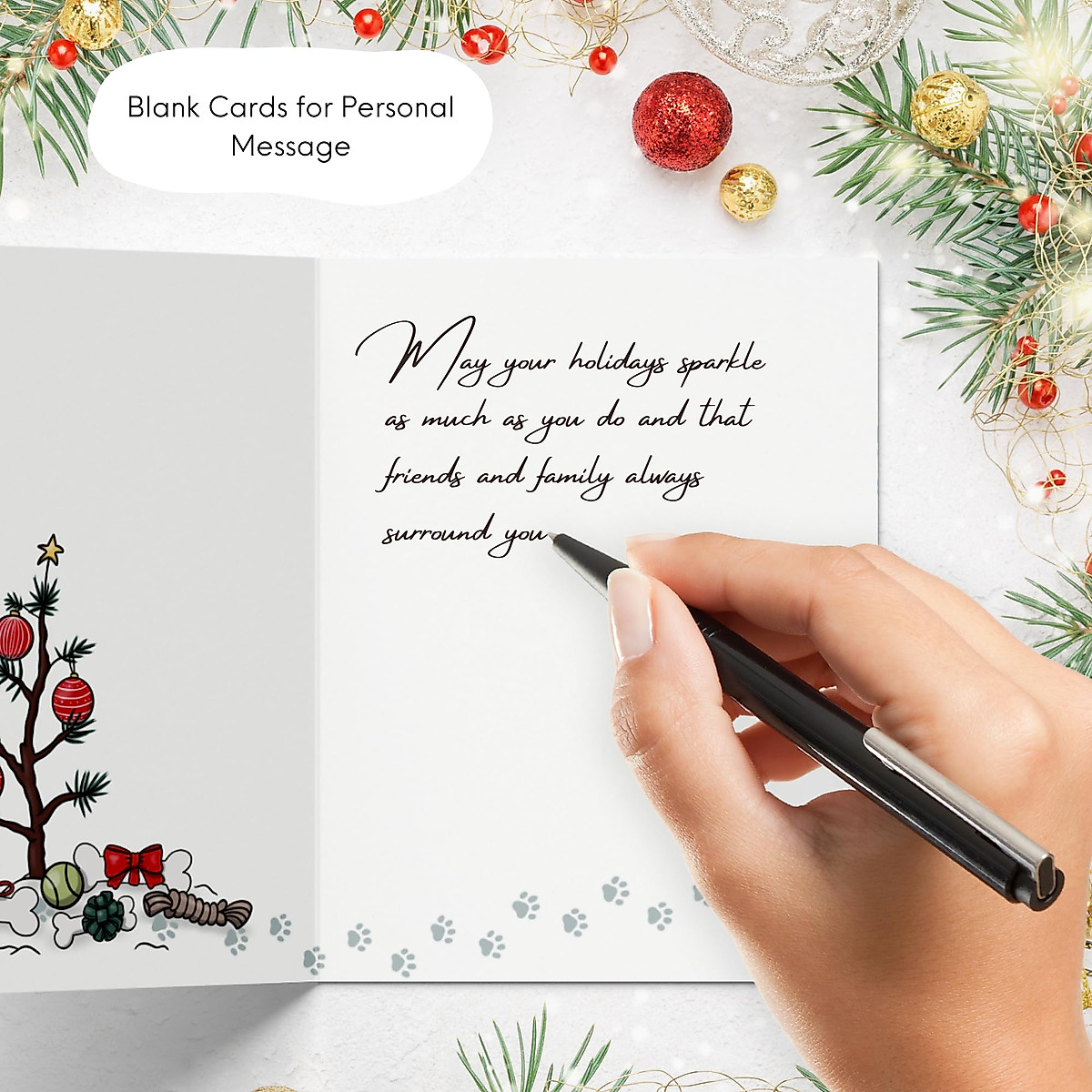 ALY LOU Christmas Cards Dog Funny Holiday Box Set Pack Assorted, 2023 Quality Xmas Sarcastic Greeting Cards for Pets Family Friends (20 Cards Set - Funny Dogs (20 Cards total / 2 of each design))