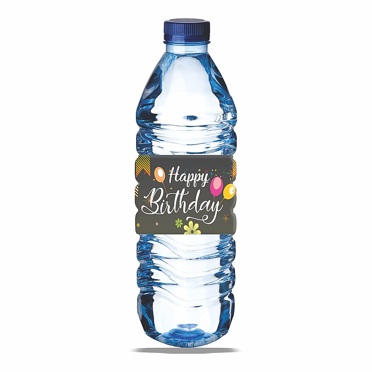 Happy Birthday Water Bottle Labels - (Pack of 100) 8.5" x 2.25" Wrappers Wrap Around Party Decoration Stickers