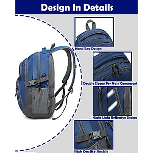 ProEtrade Backpack Bookbag for College Laptop Travel,Fit Laptop Up to 15.6 inch with USB Charging Port Multi Compartment Anti theft, Gift for Women Men (Blue)