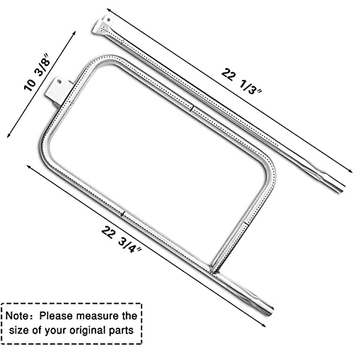 Uniflasy 65032 Burner Tube 7646 Cooking Grates for Weber Q300 Q320 Q3000 Q3200 Gas Grills Stainless Steel Grill Burner Tube Set Replacement Parts 7646 65032 for Weber Q Series