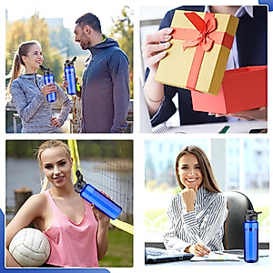 Mimorou 12 Pack Plastic Water Bottles 24 oz Blue Clear Water Bottles Bulk Reusable Sports Water Bottles with Spill Proof Lids for Gym Sports Home Office School