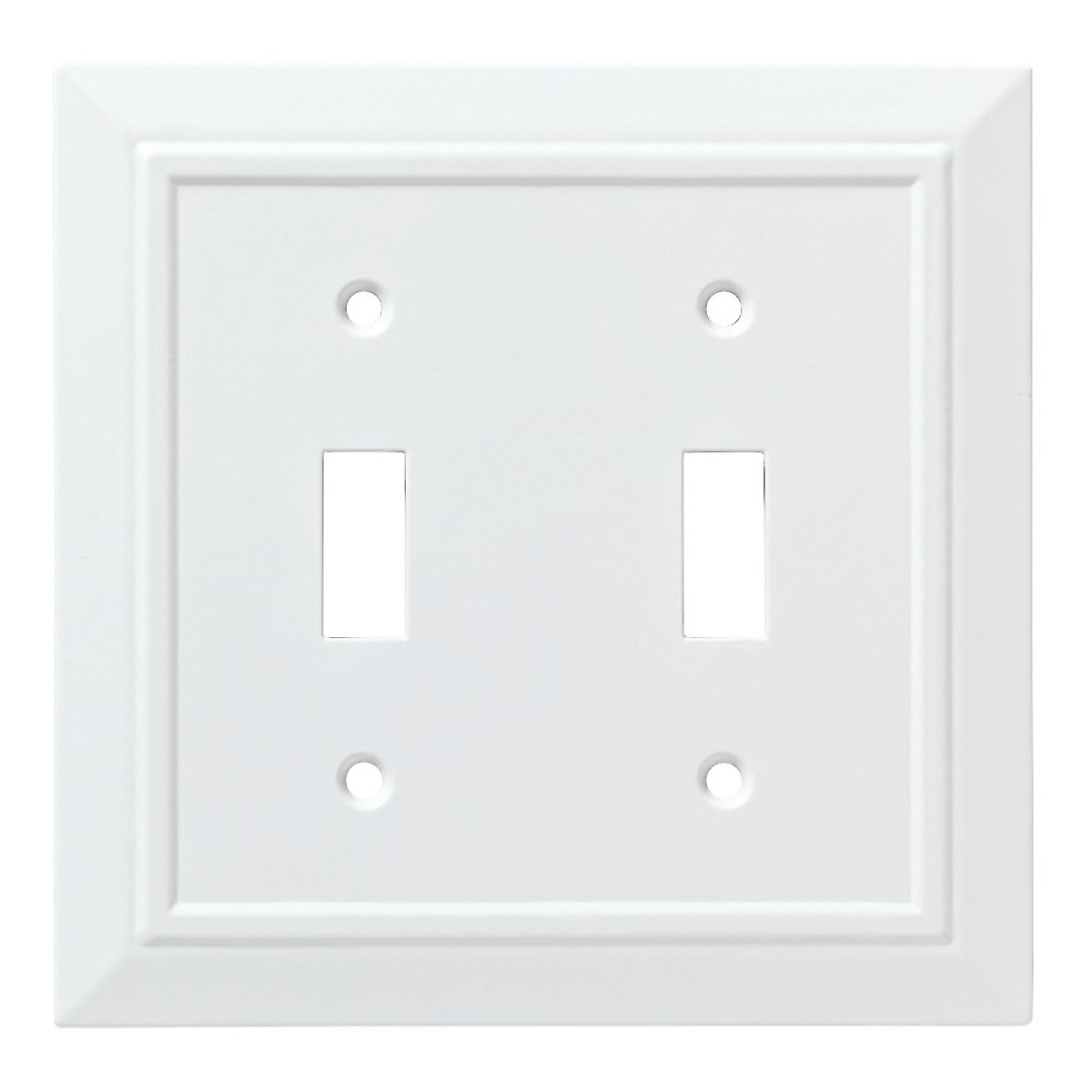 Franklin Brass Classic Architecture (1-Pack) Decorative Light Switch Cover Pure White 2-Gang Wall Plate Double Switch/Toggle Plate Covers Electrical Outlet Covers W35244-PW-C