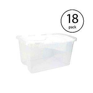 Sterilite 1914 Single 48 Quart Hinged Lid Storage Box Tote Container (18 Pack)