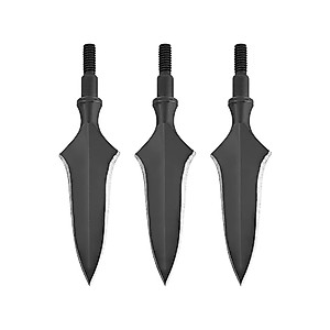 ZSHJGJR Hunting Broadheads Traditional Hunting Arrow Heads 200 Grain Solid Metal Screw-in Arrow Tips for Archery Target Hunting Shooting 6/12Pack (12pcs + 1 x broadheads box)