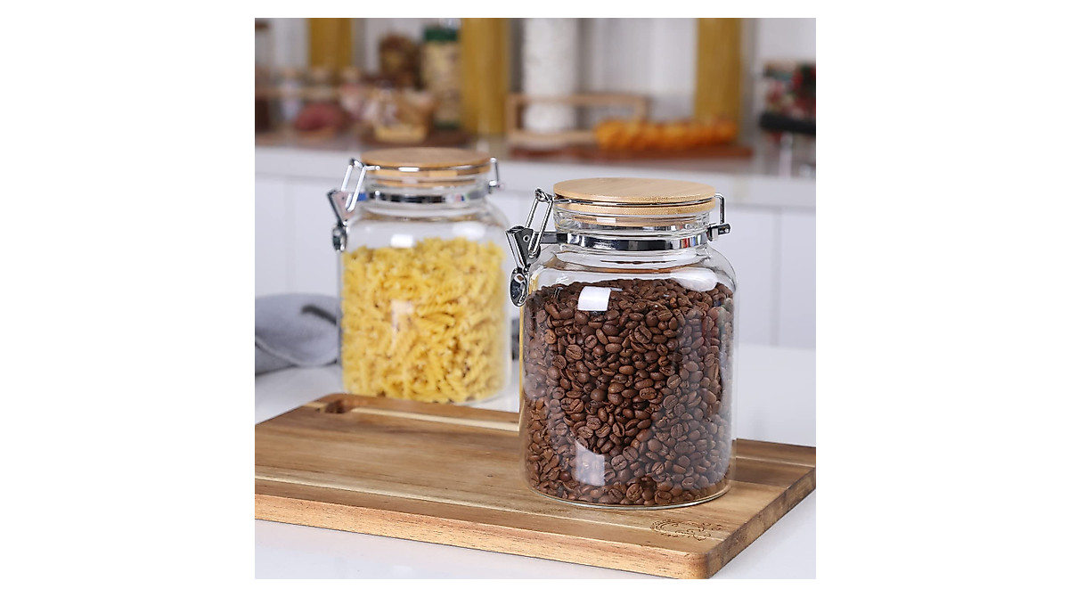 Large Airtight Glass Cookie & Food Storage Jars for Kitchen Counter