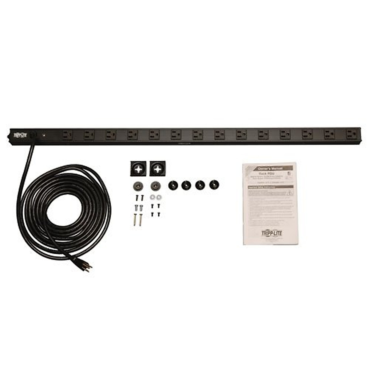 Tripp Lite Basic PDU, 1.44kW Single-Phase, 120V, 14 Outlets (5-15R), NEMA 5-15P Input, 15 ft. Cord, 0U Vertical Rack-Mount Power (PDUV15)
