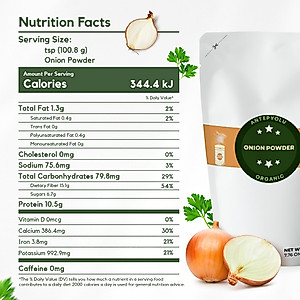 Antepyolu Onion Powder, Organic Onion Powder, Bulk Onion Powder, Gluten-Free, Non-Gmo, Ideal in Soups, Vegetables, 7.76 Ounces