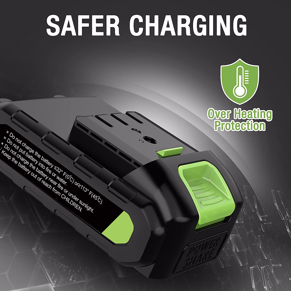 Aoetree 20V 2.0 Ah Battery Only AT-9028 Cordless Leaf Blower - Rechargeable Replacement Battery Only (Charger Not Included)