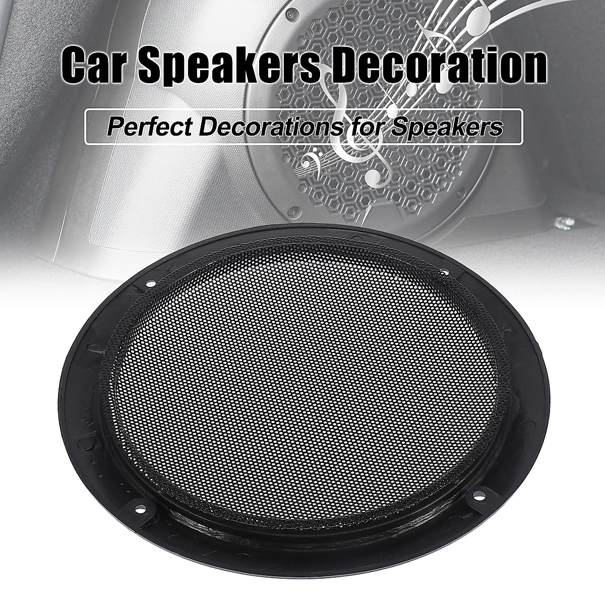 X AUTOHAUX 6.5" Titanium Tone Audio Speaker Cover Mesh Subwoofer Grill Horn Glossy Guard Protector